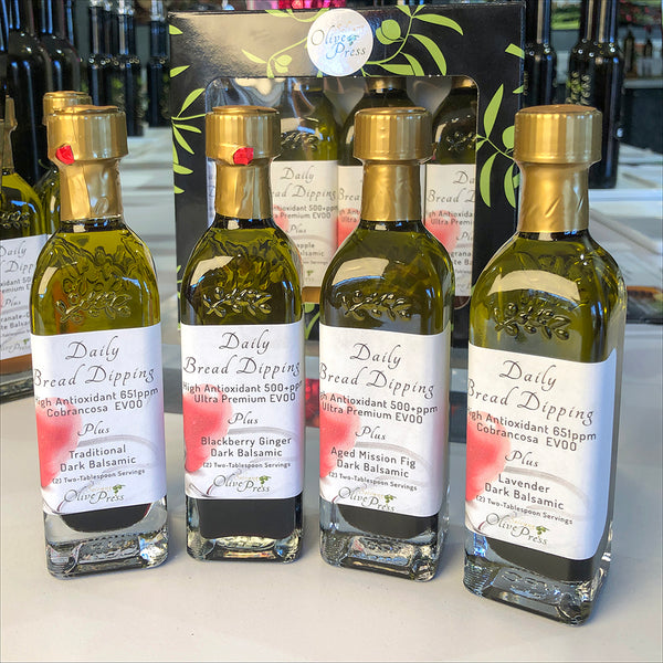 Daily Bread Dipping Set One w/Dark Balsamic - 4 x 60 ml - Dark Mission ...